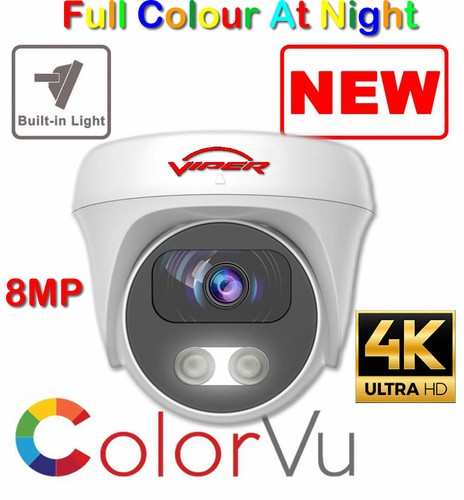 VIPER PRO CCTV CAMERA COLOR NIGHT COLORVU 8MP 4K OUTDOOR BNC TVI AHD ...