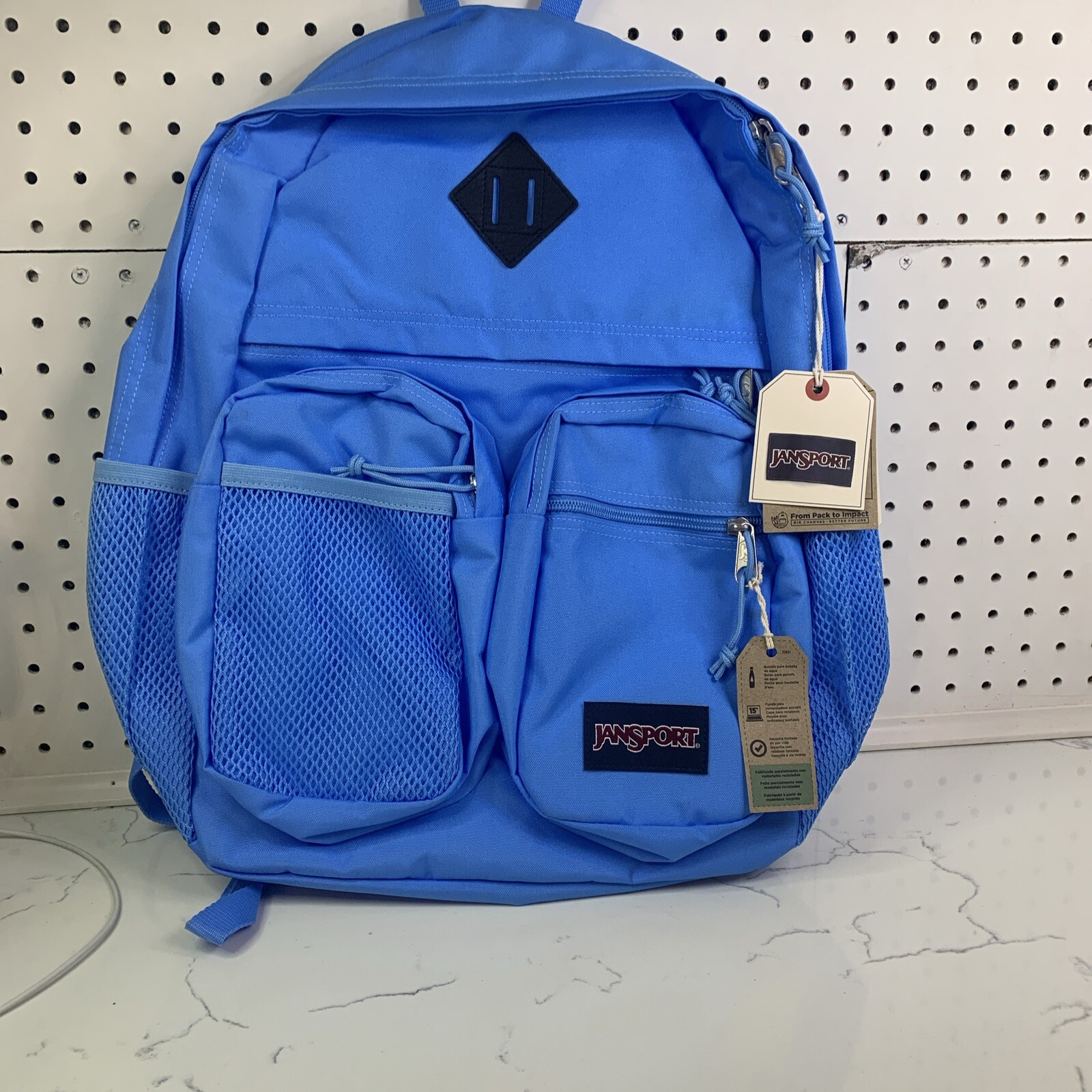 JanSport SuperBreak 25L Backpacks - Mammoth Blue Two Pocket Front ...
