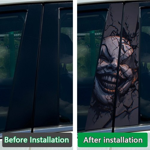 2x Anime Halloween Car Center Pillar Sticker B Pillar Protective Film ...