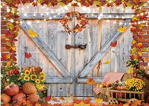 8x6ft Fall Thanksgiving Backdrop Autumn Pumpkin Harvest Barn Background ...