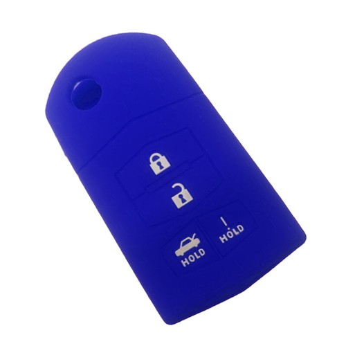 Blue 4 Buttons Remote Key Fob Cover Case Fit For Mazda 3 6 RX-8 MX-5 ...