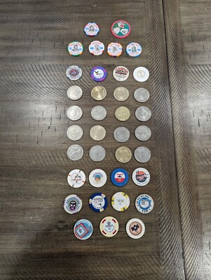 37 Vintage Poker Chips/Slot Coins | eBay