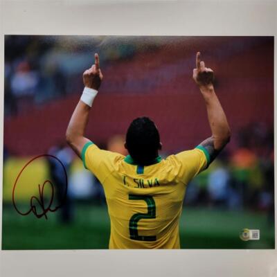 Thiago Silva signed Brazil 11x14 photo #1 PSG autograph (B) ~ Beckett ...
