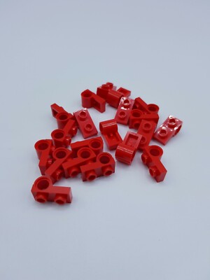 LEGO LOT 20 X PLATE 1X2 W HOR HOLE 4,85 REV ROUGE REF 28809 / 18677 ...