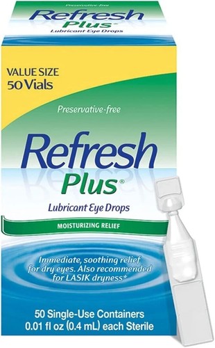 Refresh Plus Lubricant Eye Drops Moisturizing Relief For Dry Eyes Vials ...