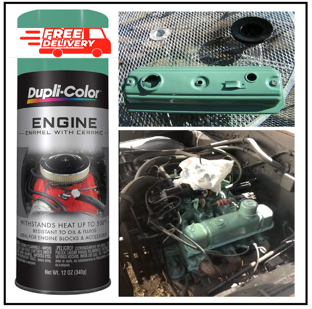 Duplicolor De1619 12 Oz Engine Chrysler Green Enamel Paint