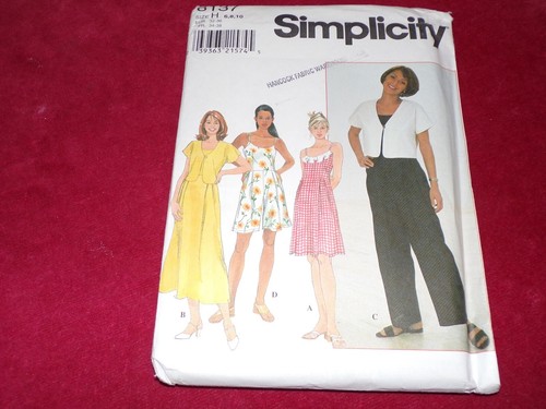 🌼 SIMPLICITY #8137 - LADIES SUMMER DRESS - ROMPER & JACKET PATTERN 6-10 ...