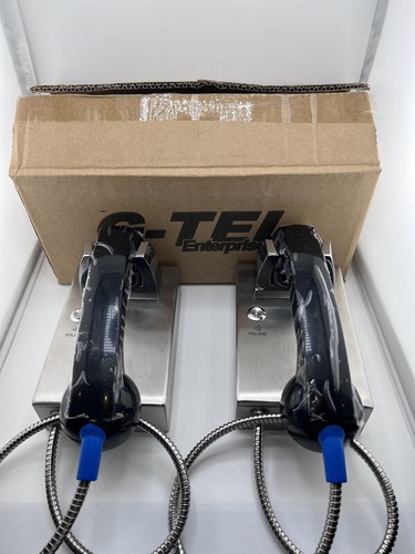 LOT OF 2 G-TEL ENTERPRISES VP-3500 ARMORED VISITATION 24" CORD NO-DIAL ...