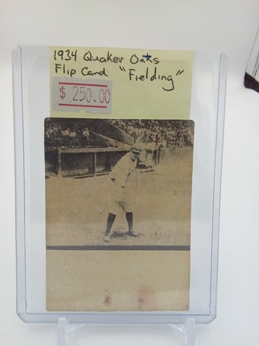1934 Quaker Oats Flip Card " Fielding " Baseball Babe Ruth? | eBay