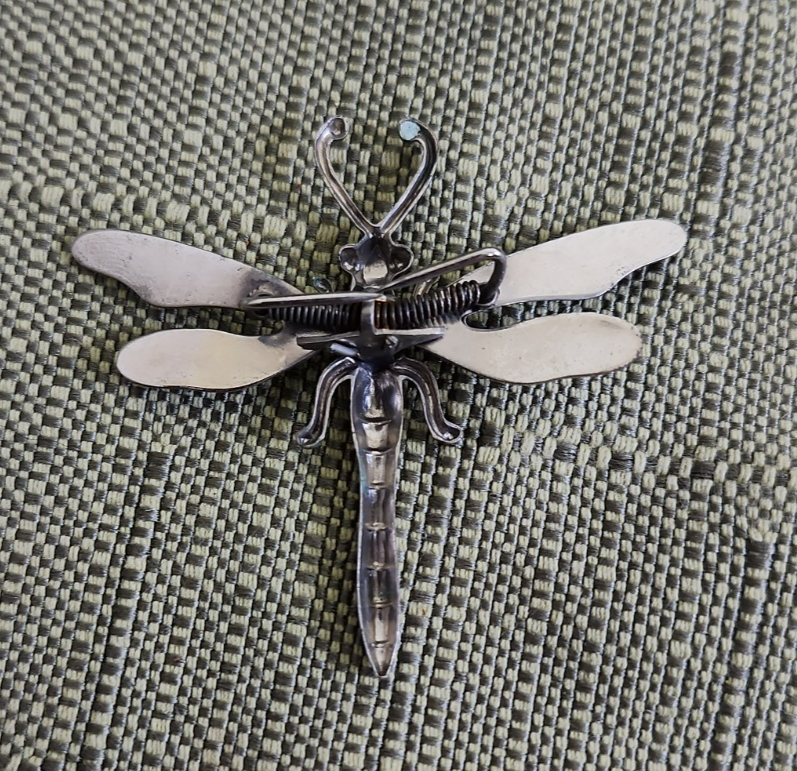 Vintage Silver Tone Metal Dragonfly Scarf Clip/Buckle, Retro Jewelry ...