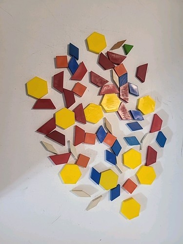 Lot 59 Vintage Lakeshore Pattern Blocks Shapes Educational School Toy 3 ...