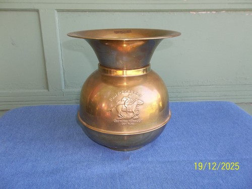Vintage Brass Spittoon Pony Express Chewing Tobacco Cut Plug Logo 10 ...