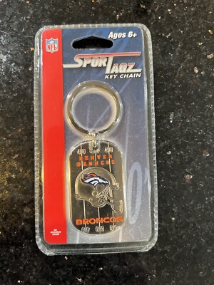 Denver Broncos Thick Metal NFL team logo dogtag keyring keychain foco ...
