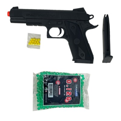 Infinity Airsoft Spring Pistol Black w/ Reload Plastic BB Bullets 6mm ...