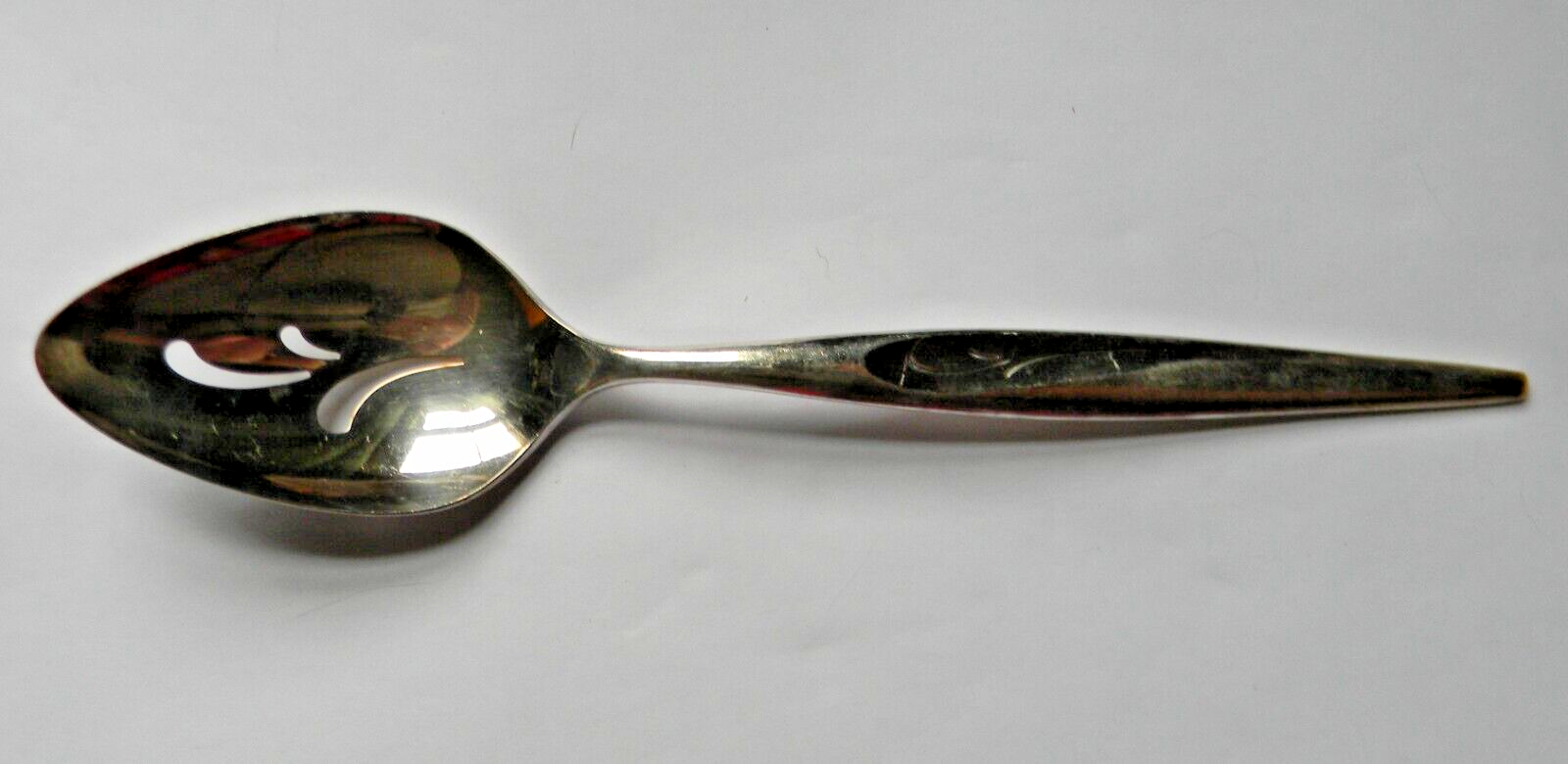 Oneida SIlverplate ~ FLIGHT ~ 8.5" Slotted Spoon - Community "swoosh ...