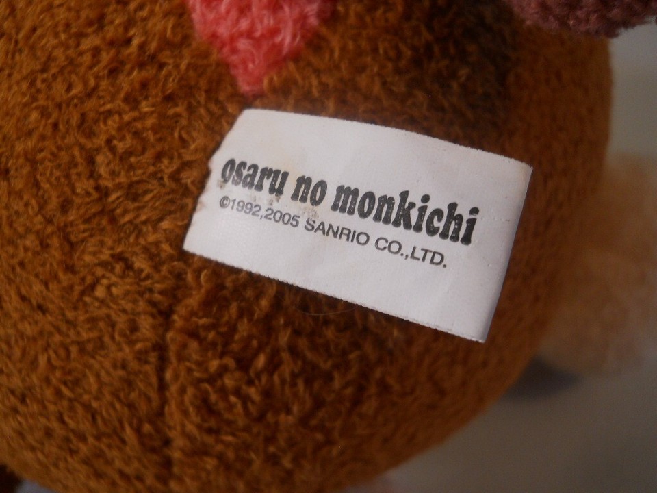 Sanrio Monkichi plush stuffed 2005 toy doll with straps to attach 10 ...