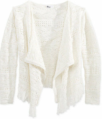 EPIC THREADS GIRLS' Knit Fringe Sweater, Hoilday Ivory, Size XL | eBay