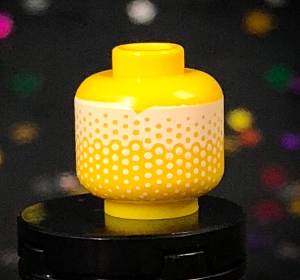 NEW LEGO Yellow Dual Sided Blue Eyes Scowl Zane Ninjago Minifigure Head ...