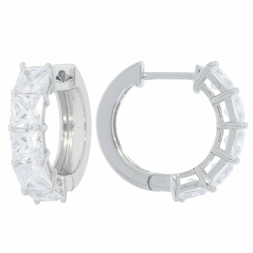 Sterling Silver Semi Mount Earrings Setting BG 5X5mm White Topaz | eBay