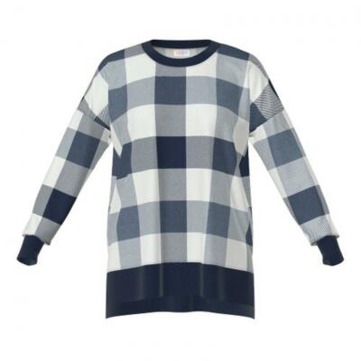 NWT LuLaRoe 3X 3XL HANNAH SWEAT SHIRT SWEATSHIRT GRAY BLUE WHITE PLAID ...