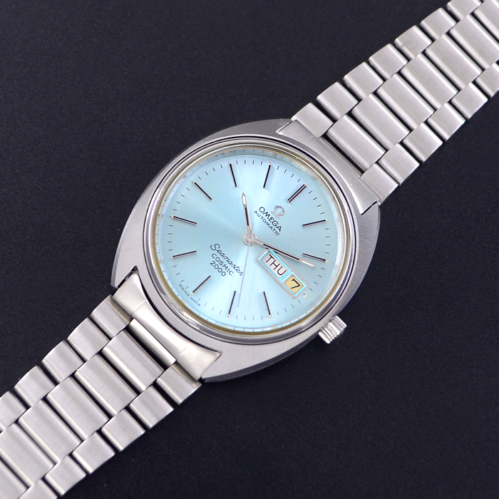 VINTAGE OMEGA SEAMASTER COSMIC 2000 AUTOMATIC SKY BLUE DIAL DAY&DATE ...