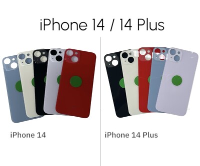 For iPhone 14 / 14 Plus Back Glass Rear Glass Back Cover Replacement ...