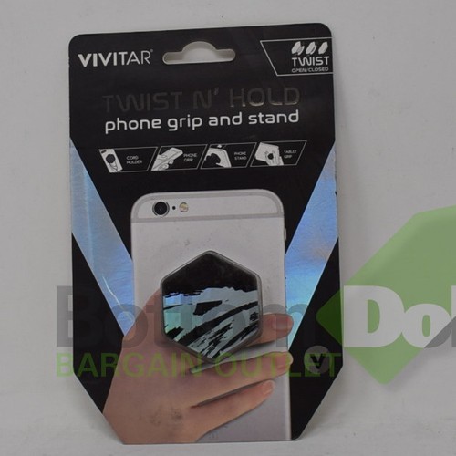 Vivitar Twist 'N Hold Phone Grip & Stand Black & Sliver Design ...