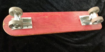 Vintage 1960's Skateboard, 19 in long, 4.5 in wide, Metal Wheels, Red ...