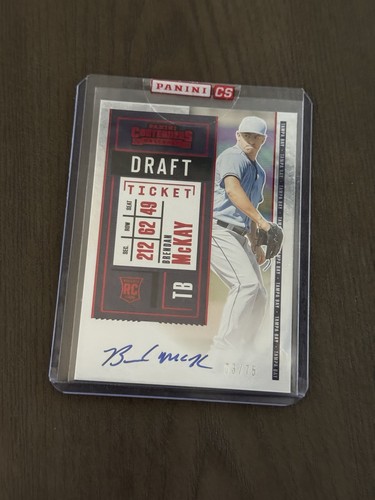 2020 Panini Contenders Draft Ticket Auto Red /75 #113 BRENDAN McKAY RC ...