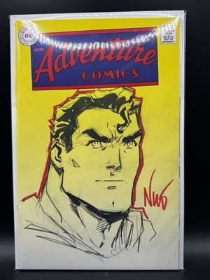 DC Adventure Comics Blank Superman Sketch By Eddie Nunez w/COA | eBay