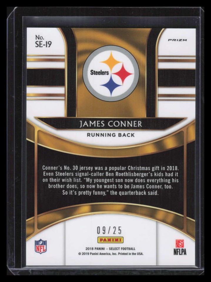 2018 Select Sensations Prizm Tie Dye Refractor 19 James Conner 9/25 | eBay