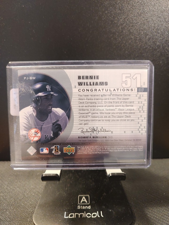 Bernie Williams 2002 Upper Deck Peoples Choice Game Worn Pants Relic PJ ...