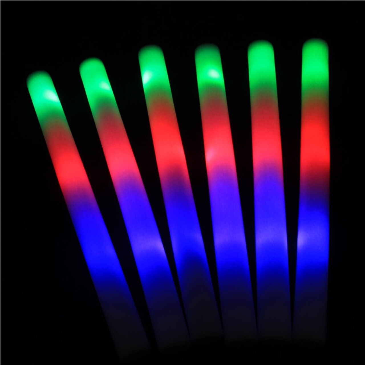 50 LED Foam Glow Sticks18" Flashing Glow Wands Party Light Up Rave ...