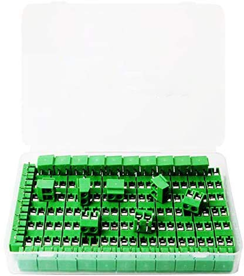 10Pcs 2 Pin 5mm PCB Mount Screw Terminal Block Connector 300V 10A ...