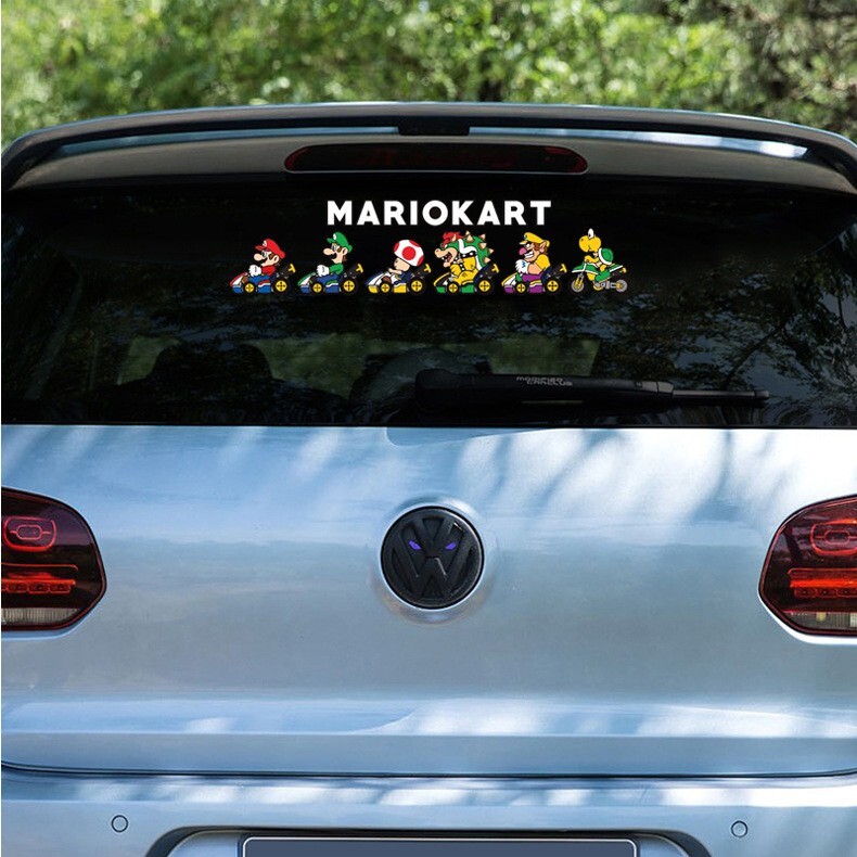 Set of 12 characters Super Mario Kart Decal Auto Car SUV Window Vinyl ...