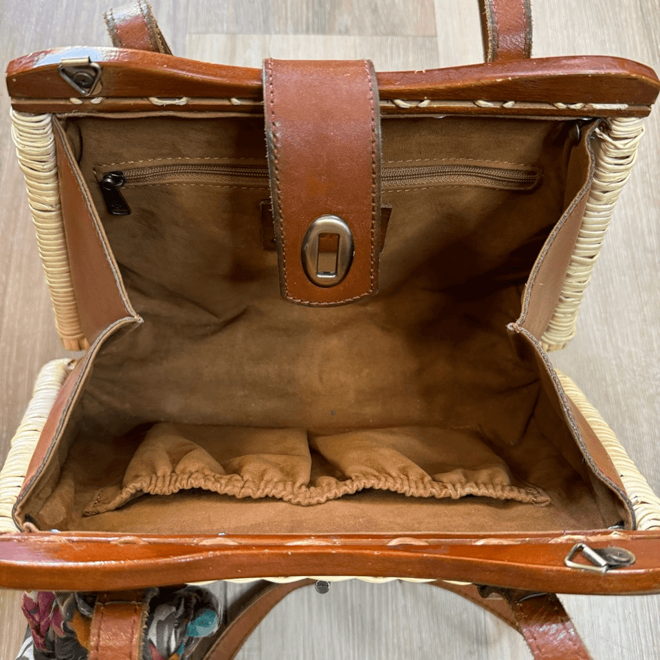 Patricia Nash Marcianise Satchel SPRING WICKER Collection Handbag Purse ...