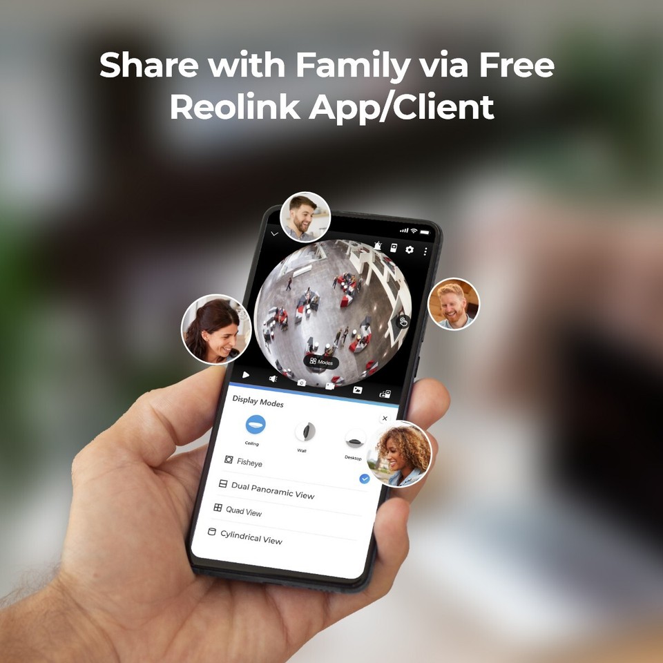 REOLINK WiFi Fisheye Camera 2K+ 6MP 360° Panorama Person Detection 2 ...