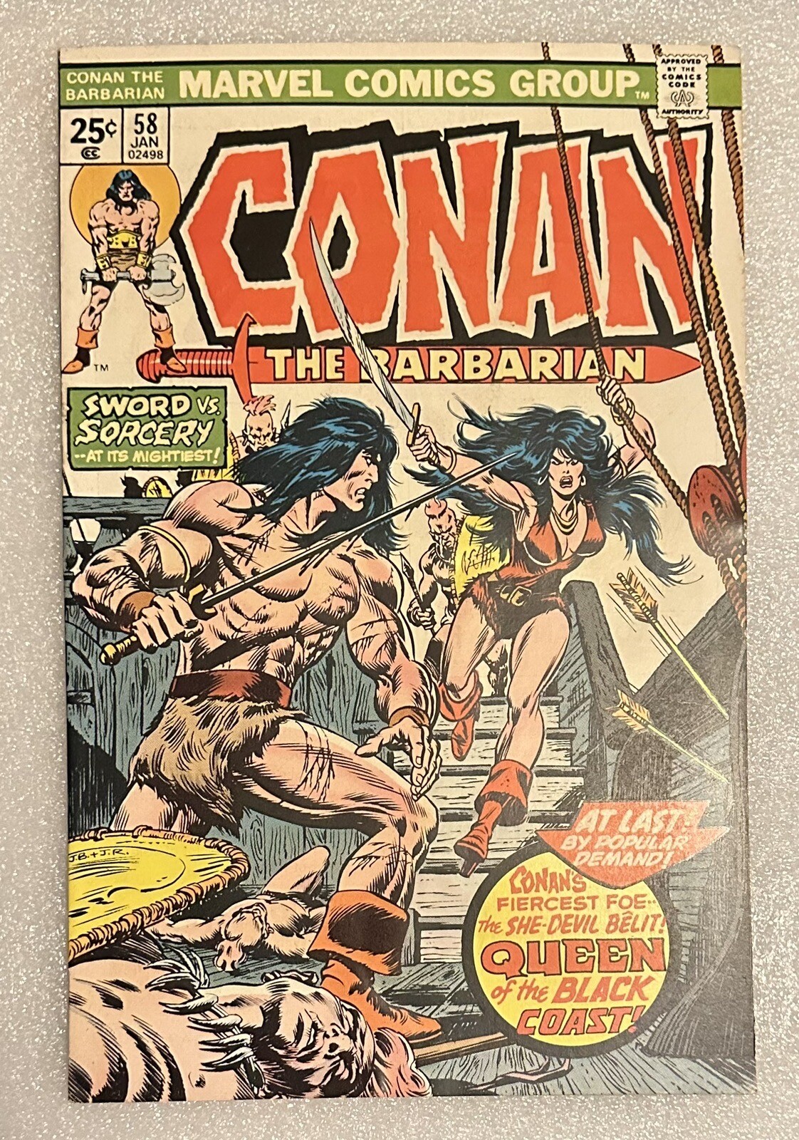 Conan The Barbarian #58 VF 1st Belit Marvel Comic 1976 Queen of the ...