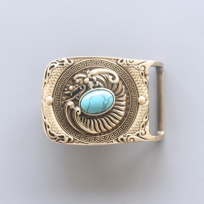 Western Dragon Solid Brass Rectangle Belt Buckle | eBay