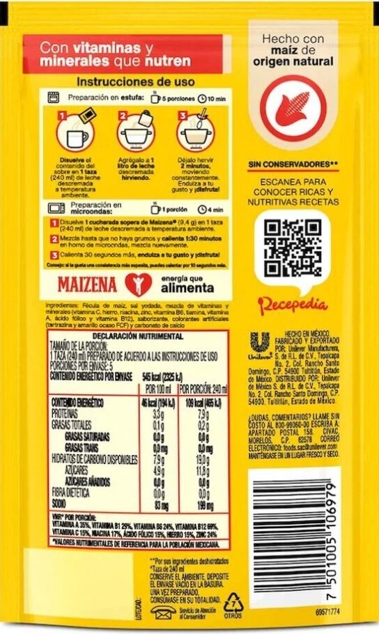 6-Pk Maizena Vainilla/Vanilla flavored corn beverage mix 47gr/1.6oz | eBay