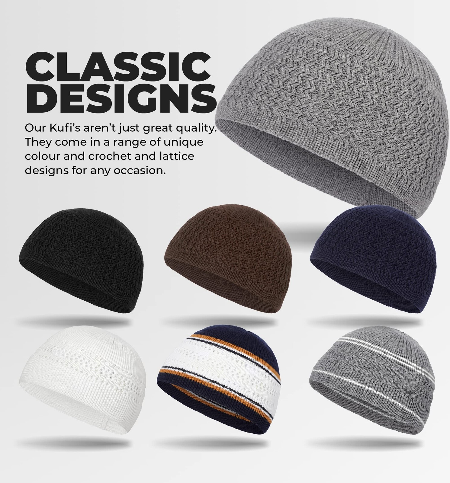 Kufi Hats for Men - Muslim Hats for Men - Kufi Hat - Muslim Clothes ...