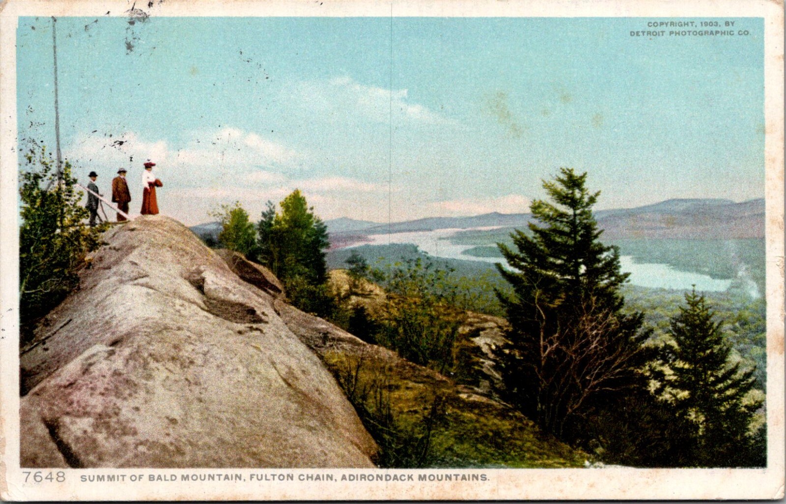 Postcard Summit of Bald Face Mountain, Fulton Chain 1909 R.P.O. ; New ...