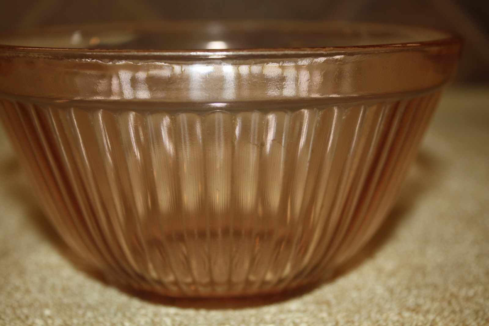 Vintage 1930's Pink Depression Glass Ribbed Mixing Bowl | eBay