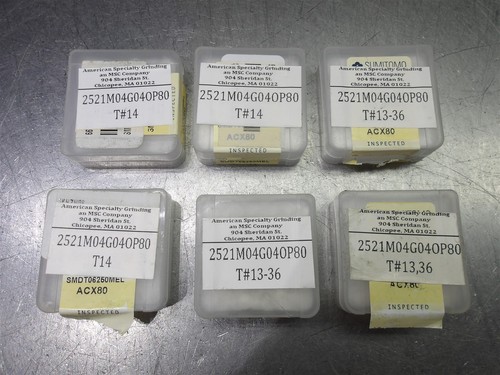 Lot of 6 Resharpened Sumitomo Carbide Replaceable Drill Tips, Various ...