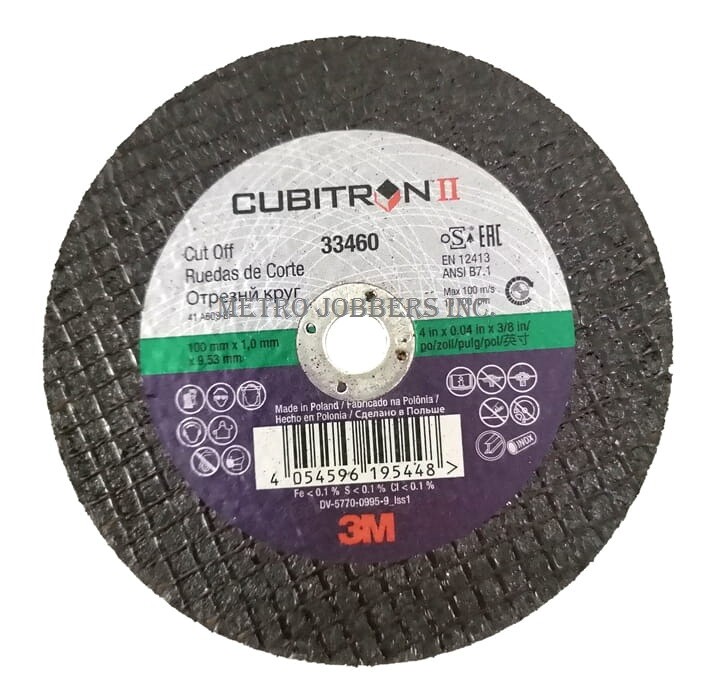 3M 33460 Cubitron II Cut-Off Wheels 4" x 0.04" x 3/8" | 5 Pack | Size ...