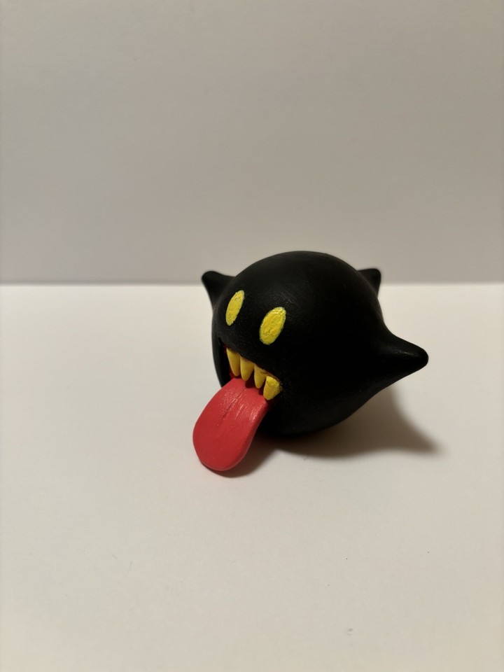 Handmade Hand-painted Nintendo Mario Galaxy 1.75" Bomb Boo Figurine ...