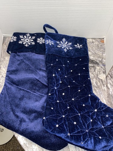 2pack Blue Velvet Christmas Stockings Nwot | eBay