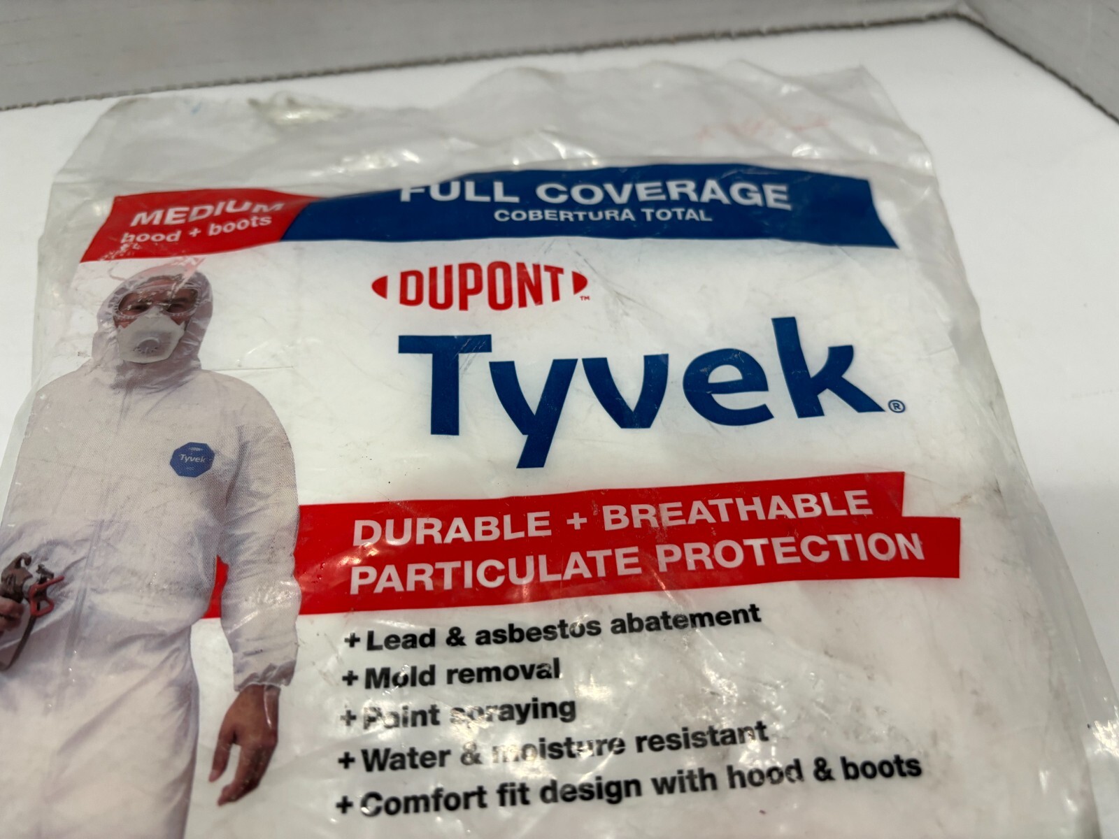 Dupont Disposable Tyvek Protective Coverall Clean Paint Bunny Suit Hood ...