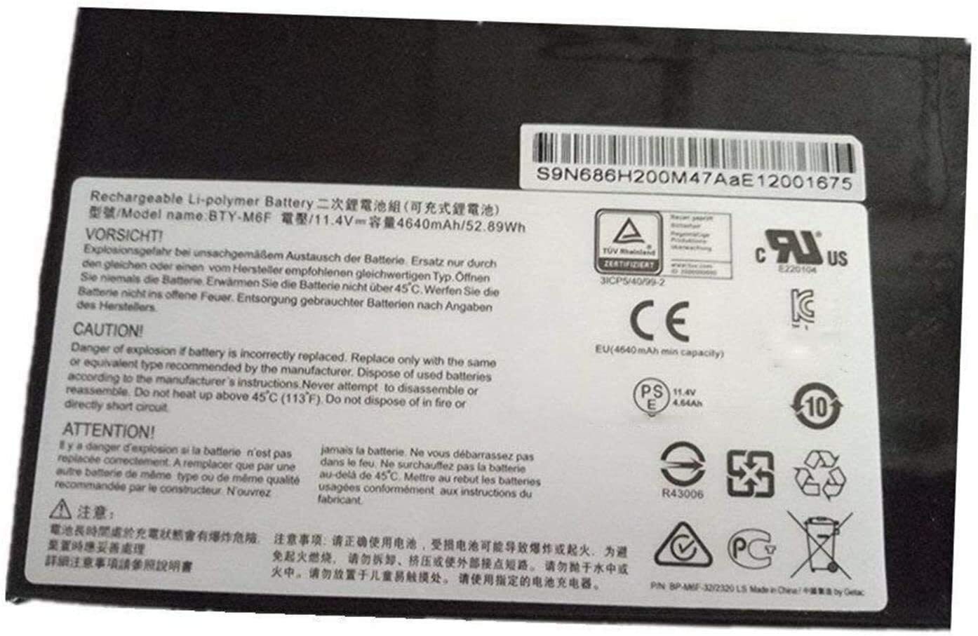 New Original BTY-M6F Battery for MSI GS60 2QC 2QE 2PC 2PE 2PL 6QC PX60 ...