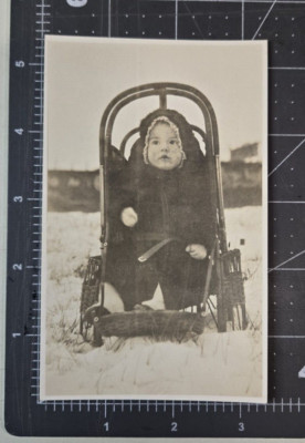 Vintage B&W Infant Baby in Stroller in Snow RPPC NOKO 1907-1920's ...